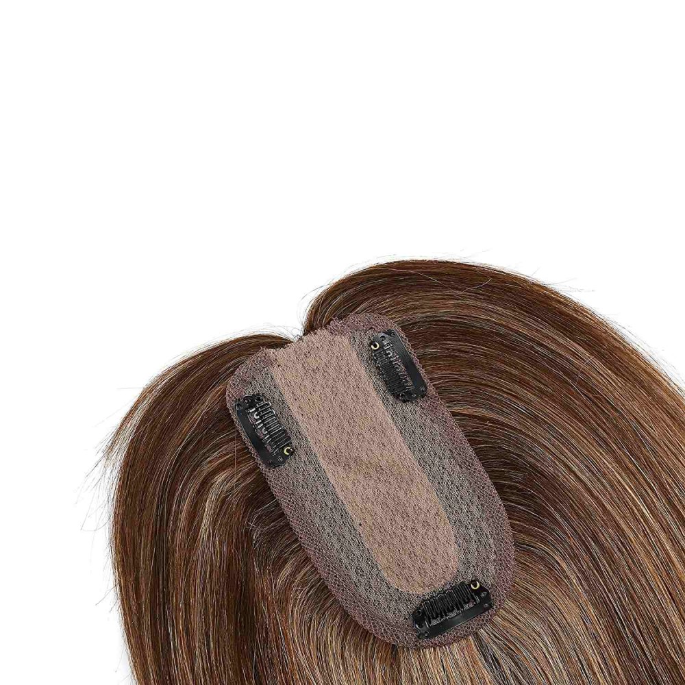 100% Echthaar-Clip-In-On-Haar-Topper Mit Pony| D4 JJD014